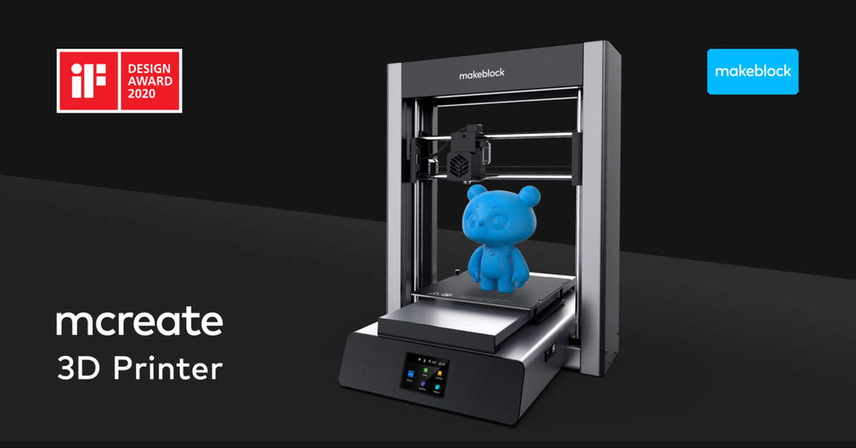 实力与品质兼备，童心制物（Makeblock）旗下3D打印机mCreate斩获2020德国iF设计奖